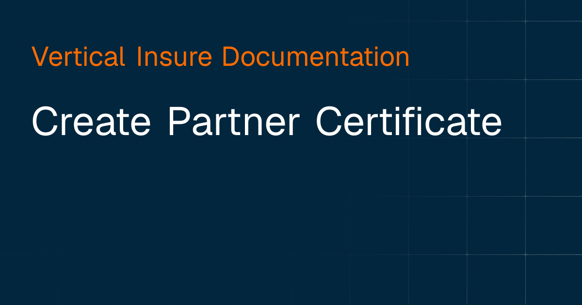 Create Partner Certificate